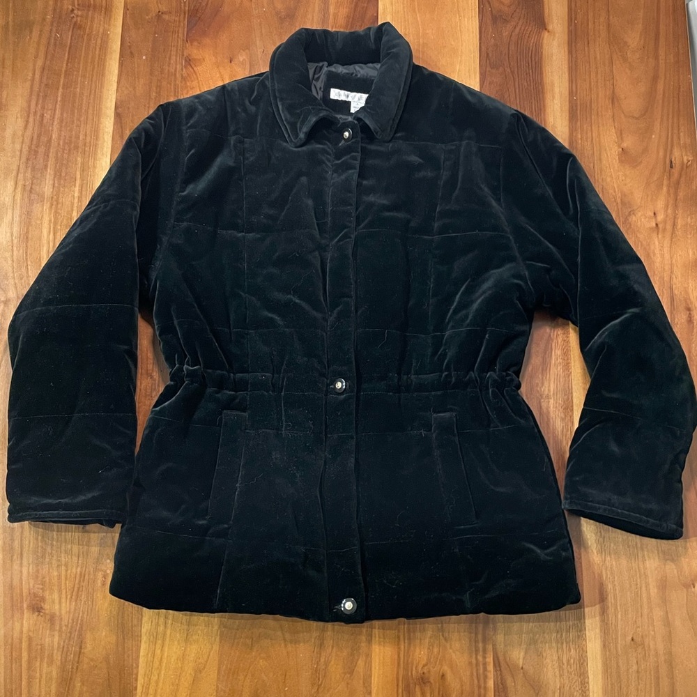 Vintage Larry Levine Black Velvet Coat Size Medium - Gem